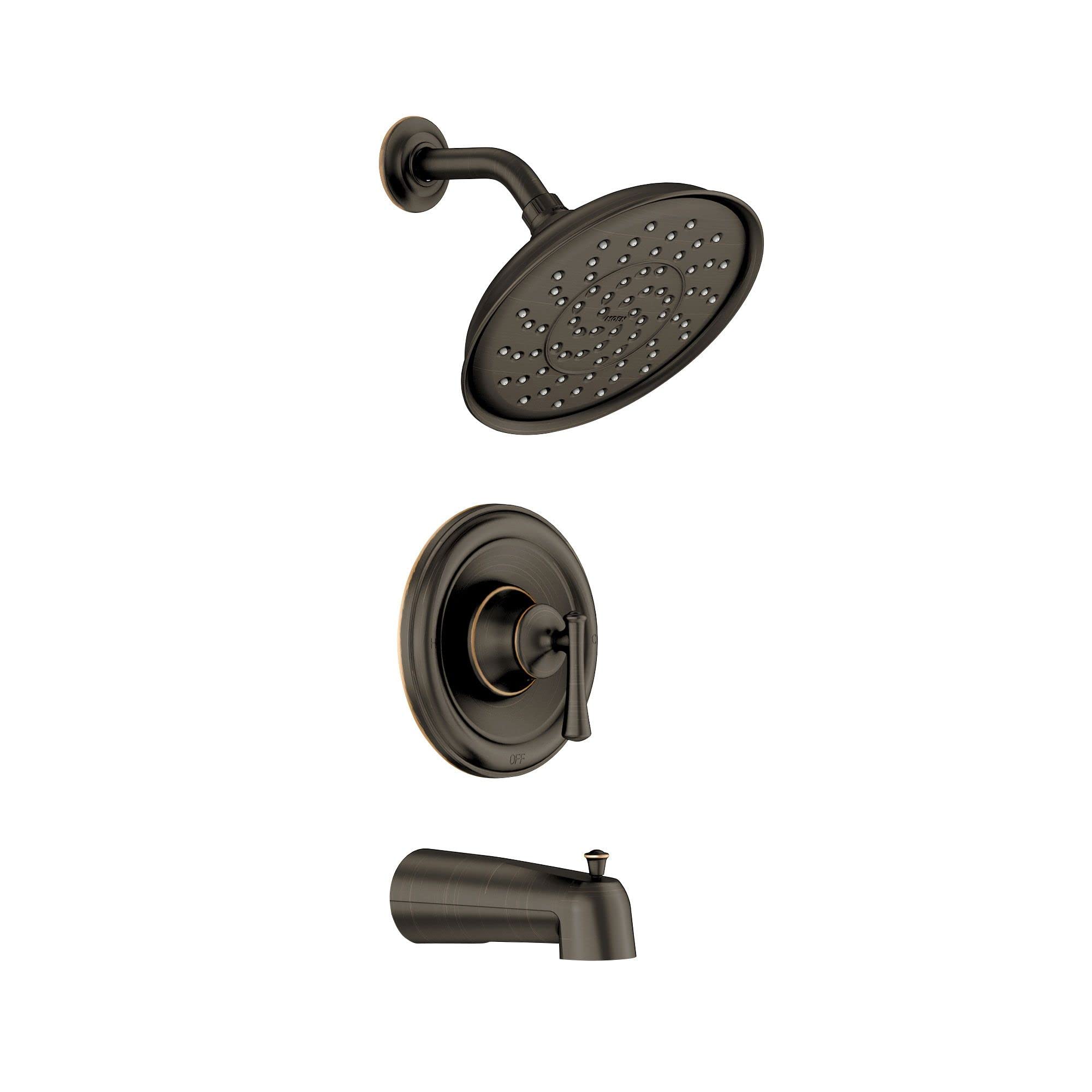 Moen Ashville Mediterranean Bronze PosiTemp Tub and Shower Faucet Set with Valve, 82877BRB