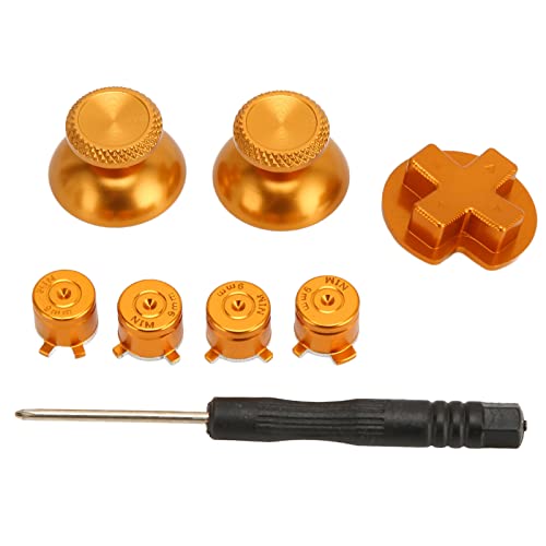 Thumbsticks Analog Bullet Button, Aluminum Custom Metal Replacement Joystick Thumb, Metal Buttons Hats Spare Parts PS4 Accessories for Switch Pro