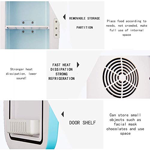 Mini Portable Refrigerators 6 Liter Capacity Compact Personal Fridge, Cools & Heats, 100% FreonFree & Eco Friendly Table Top Fridge (Color : White) MZXDX (Color : White)