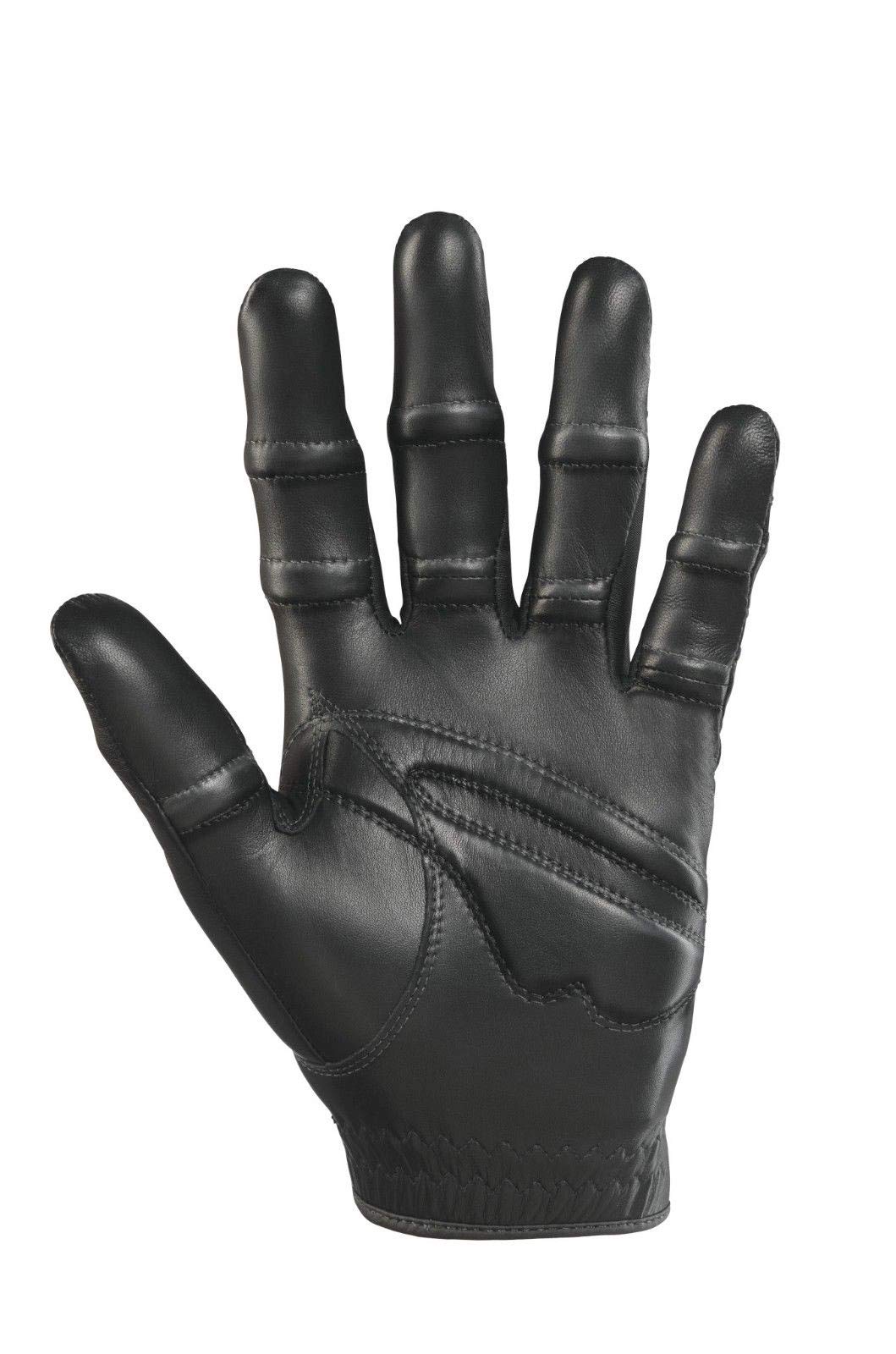 New Improved 2X Long Lasting Bionic StableGrip Men's Black Golf Glove - Patented Stable Grip Genuine Cabretta Leather, Natural Fit Designed by Orthopedic Surgeon! (Small, Worn on Left Hand)