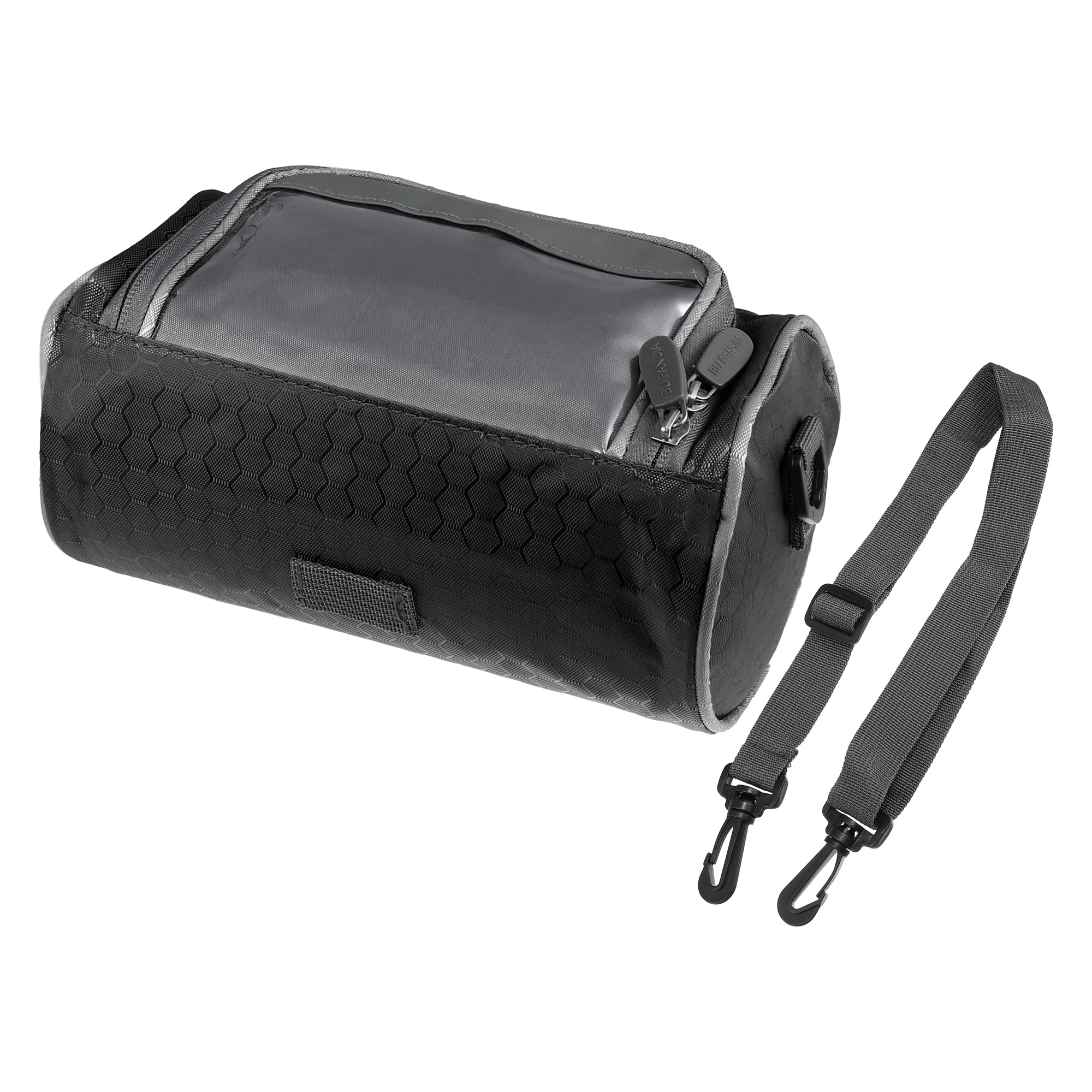X AUTOHAUX Bike Handlebar Bag Bike Triangle Frame Bag with Touch Screen Phone Holder Polyester Adjustable Waterproof Bicycle Front Storage Bag for Road Mountain Bikes Black