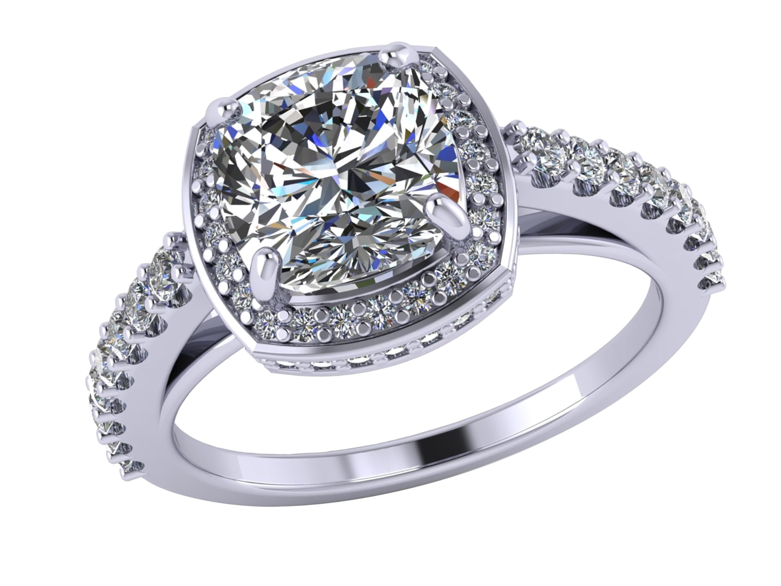 NANA Jewels 2ct Pure Brilliance Zirconia Halo Engagement Ring-Cushion Cut-April-8