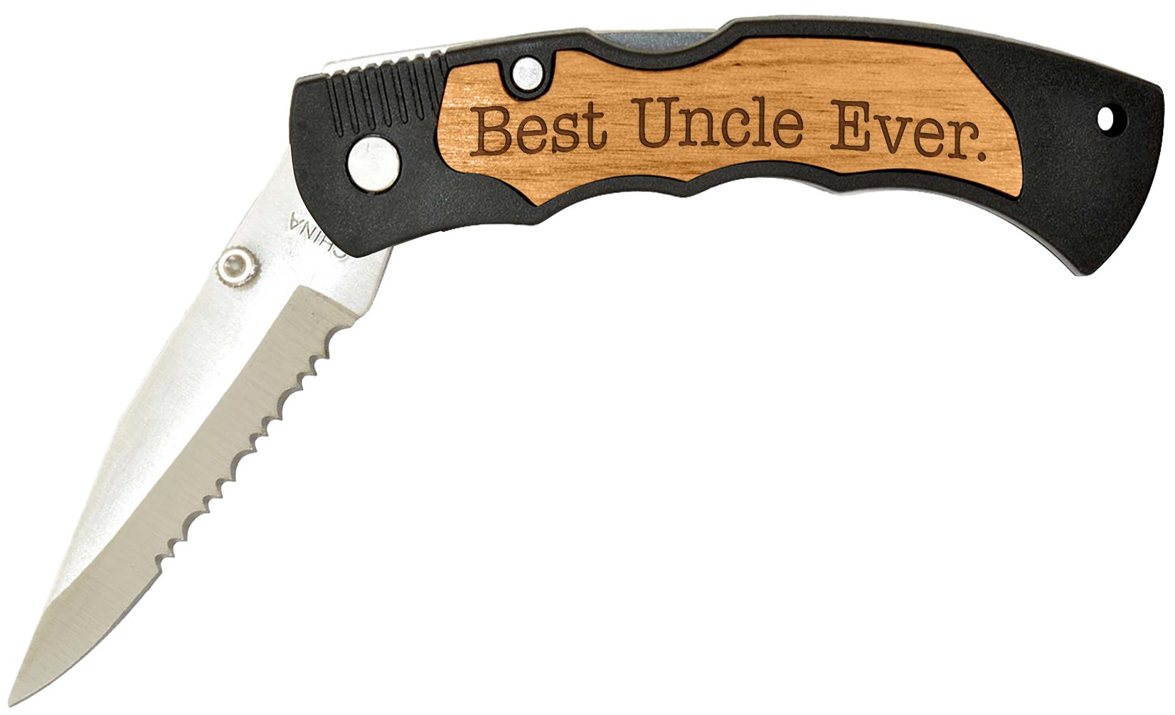Personalized Gifts Birthday Gift for Uncle Best Uncle Ever Laser Engraved Stainless Steel Folding Pocket Knife