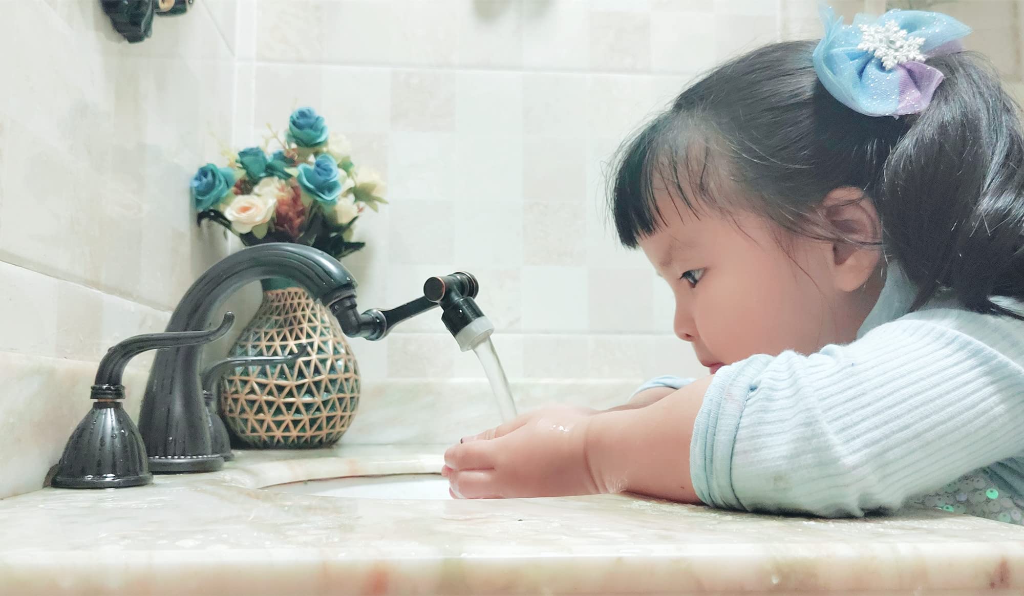 ROLYA 1080° Swivel Faucet Extender Bathroom Rotating Tap Attachment With CUPC Certification Aerator Oil Rubbed Bronze