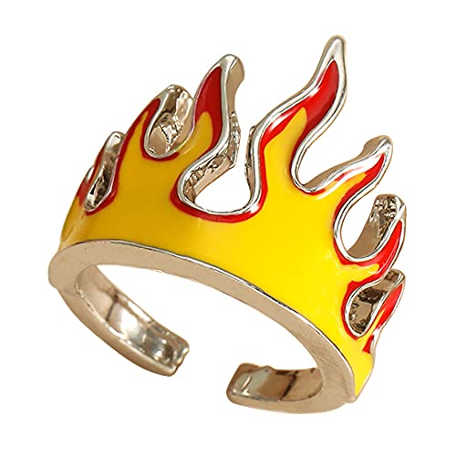 ROSTIVO Flame Ring for Men and Women Adjustable