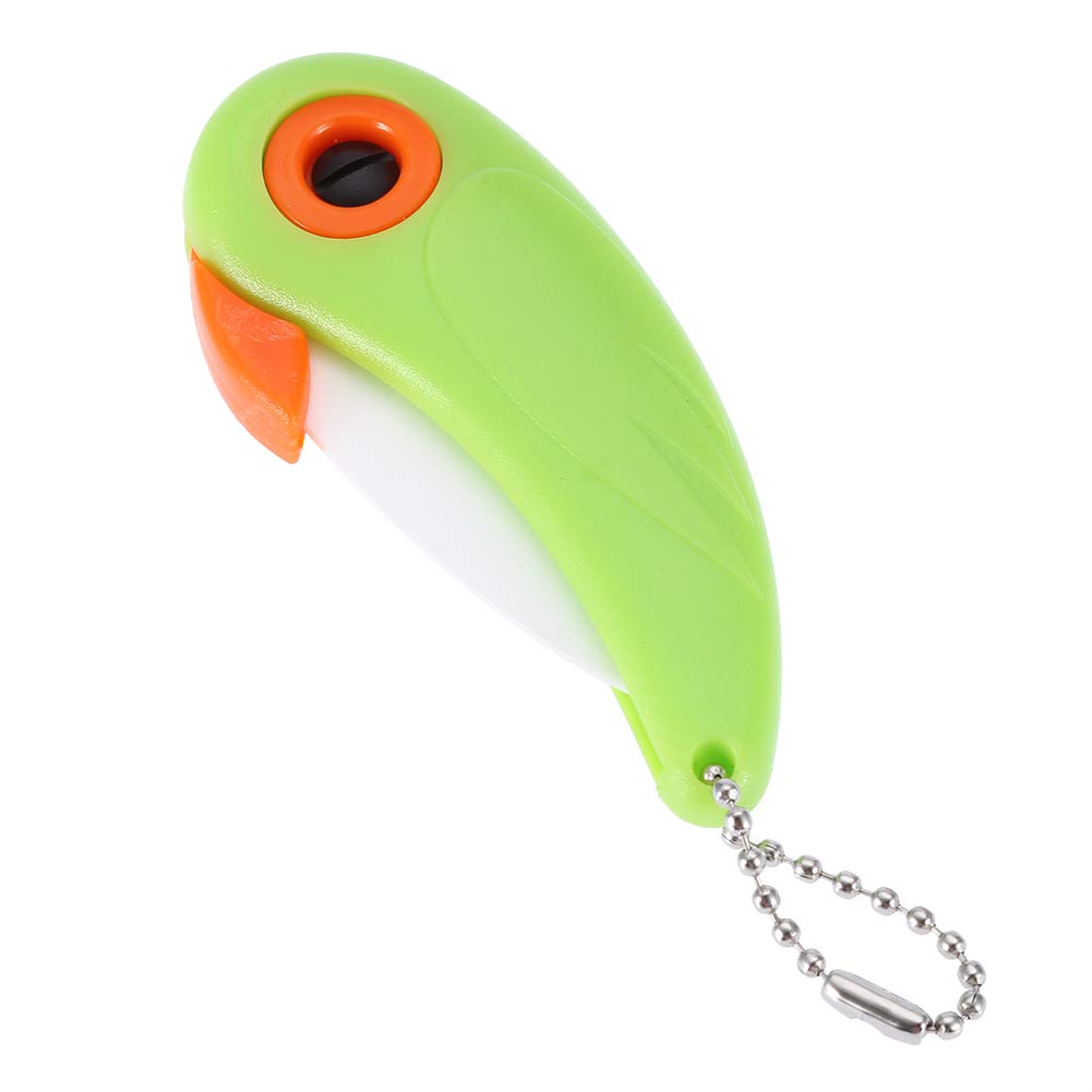 TOPINCN Ceramic Paring Knife Mini Kitchen Fruits Vegetable Ceramic Folding Handle Pocket Knife Camping Knives Cutting Tools 4 Colors (Green)