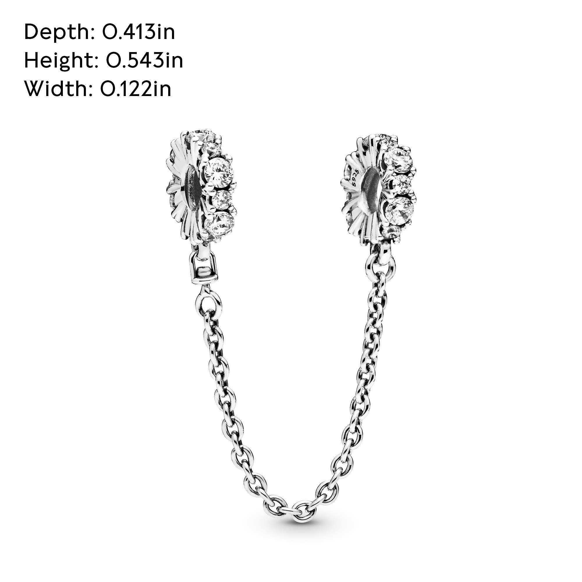 Pandora Jewelry Clear Sparkle Safety Chain Cubic Zirconia Charm in Sterling Silver
