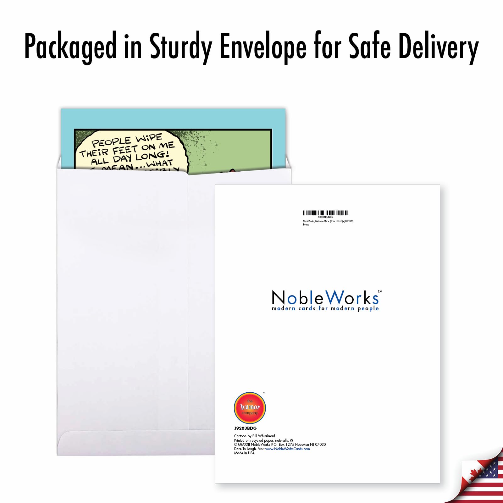 NobleWorks - Big Funny Birthday Greeting Card 8.5 x 11 Inch with Envelope (1 Pack) Large Jumbo Bday Welcome Mat J9283BDG