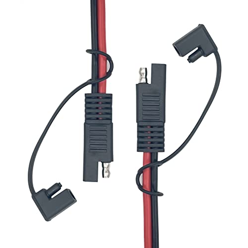 SAE to SAE Extension Cable - 12AWG Quick Disconnect Wire Harness with Waterproof Cover for Solar Panel Battery Automotive RV Camp Trailer Tractor (3FT) Black