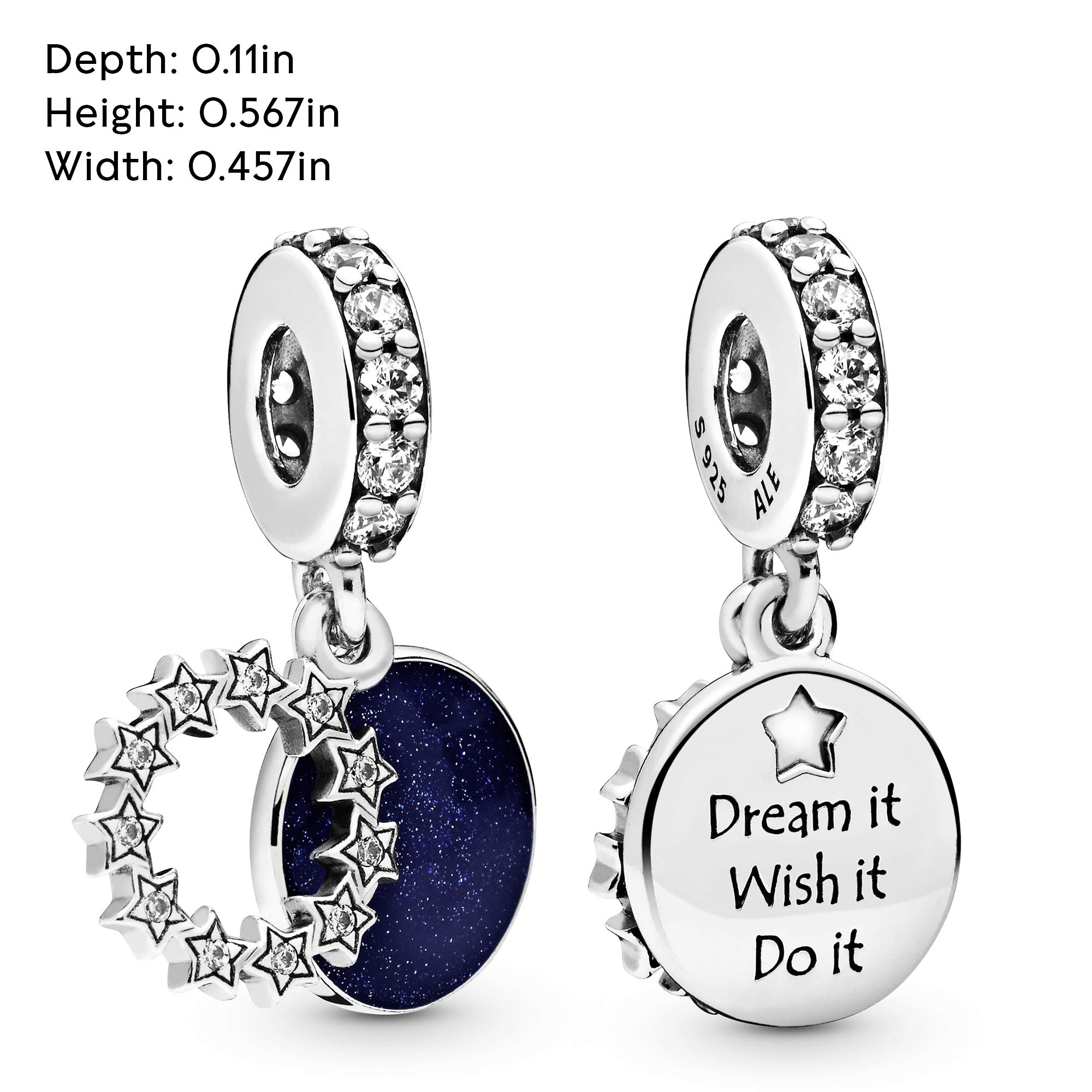 Pandora Jewelry Inspirational Stars Dangle Cubic Zirconia Charm in Sterling Silver