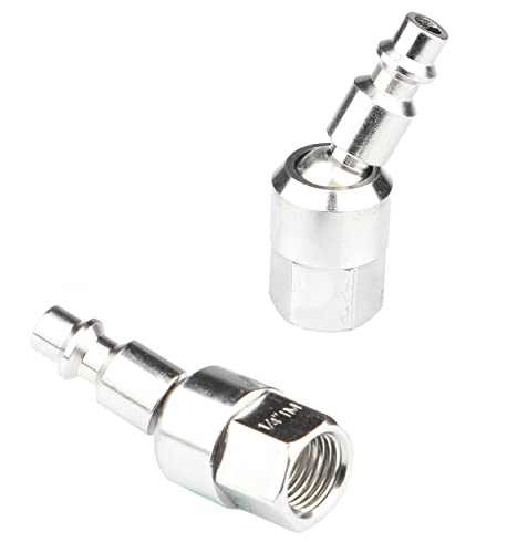 YOTOO Swivel Air Plug 1/4" Industrial Air Hose Fitting Air Quick Connect Male and Female Plugs with 1/4"-18 NPT Thread. 6-Piece Pack