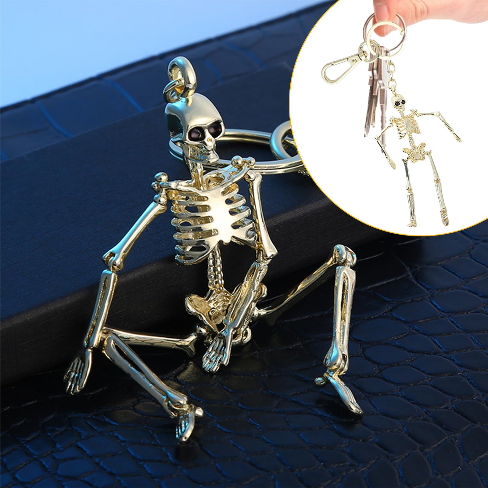 NGHEY 1 PC Car Keychain Metal Pendant, Easter Skeleton Keychain, Suitable for Most Cars (Bronze #Skull)