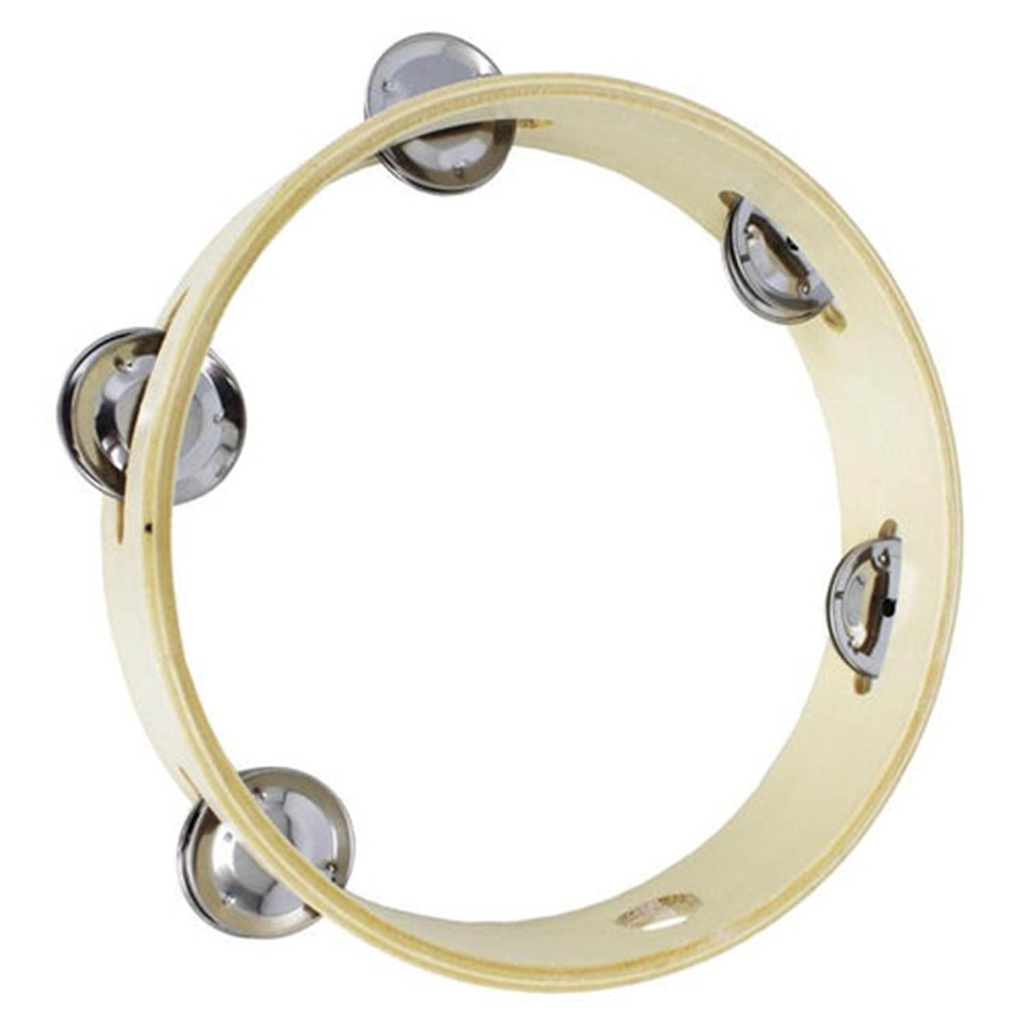 Tambourine 8 inches 5 pairs of Jingles, Wooden Frame, Headless
