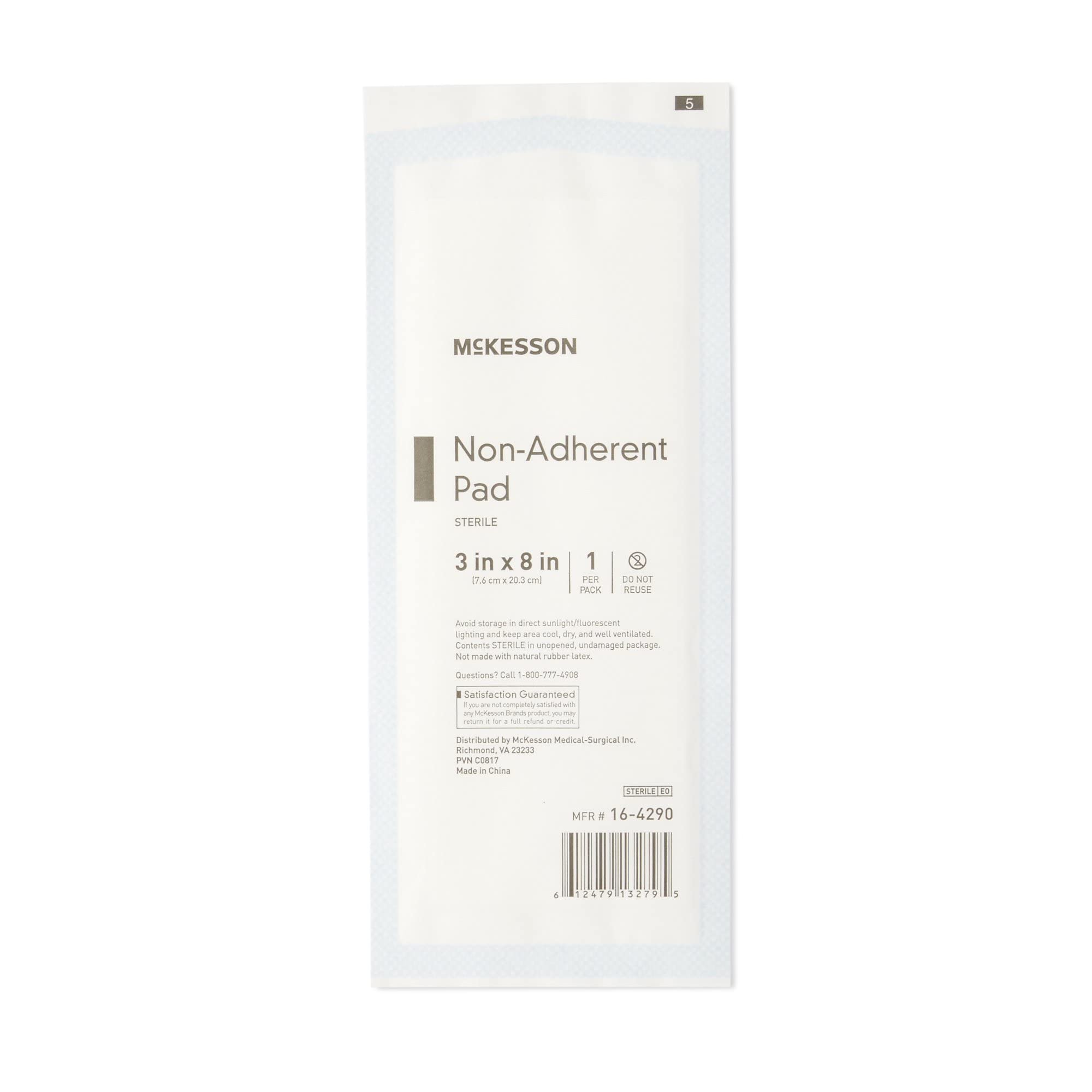 McKesson Non-Adherent Dressing Pads, Sterile, Nylon/Polyester, 3 in x 8 in, 75 Count, 1 Pack