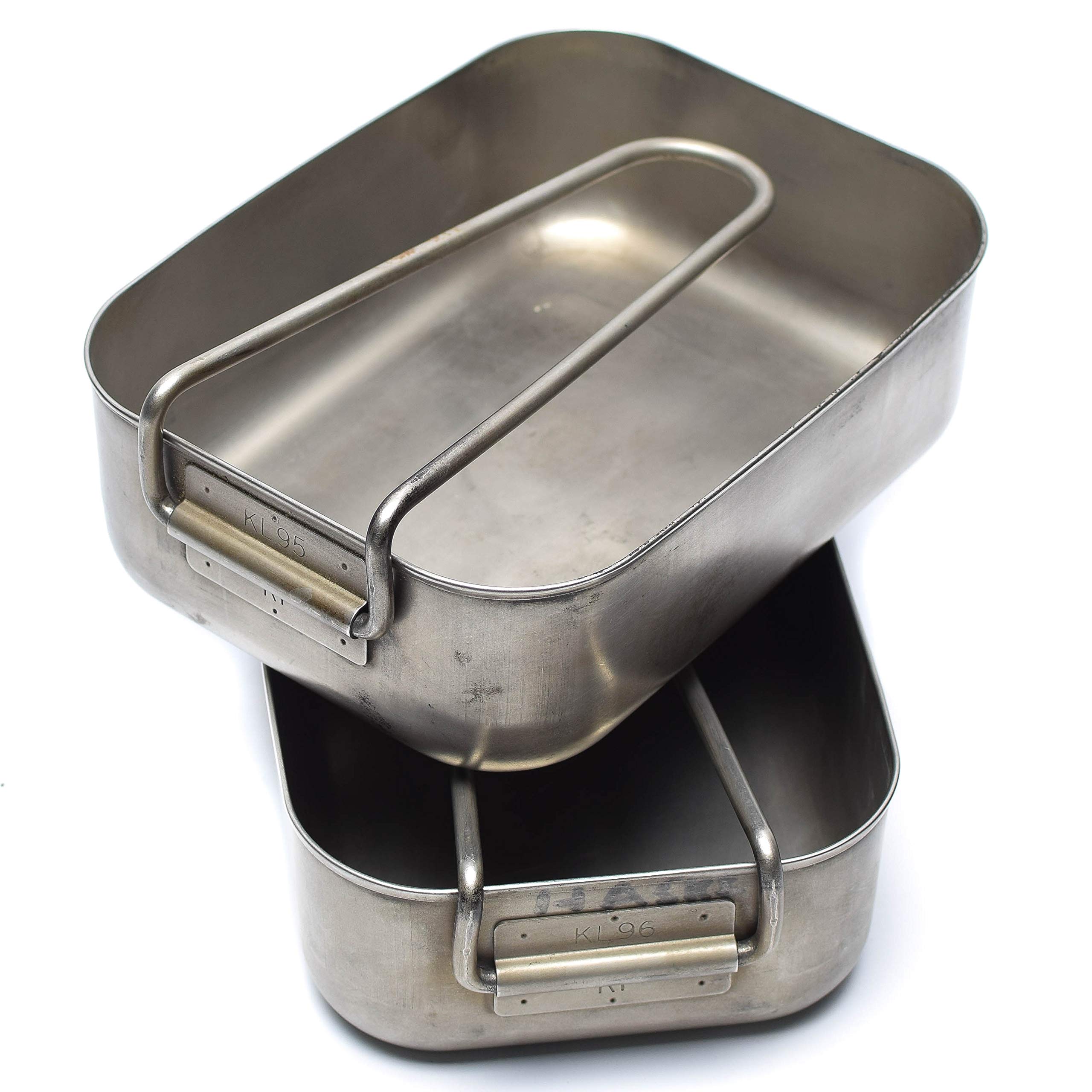 Original Dutch Army Stainless Steel Mess tins Mess kit Cooker Genuine Military Issue Two Piece kit
