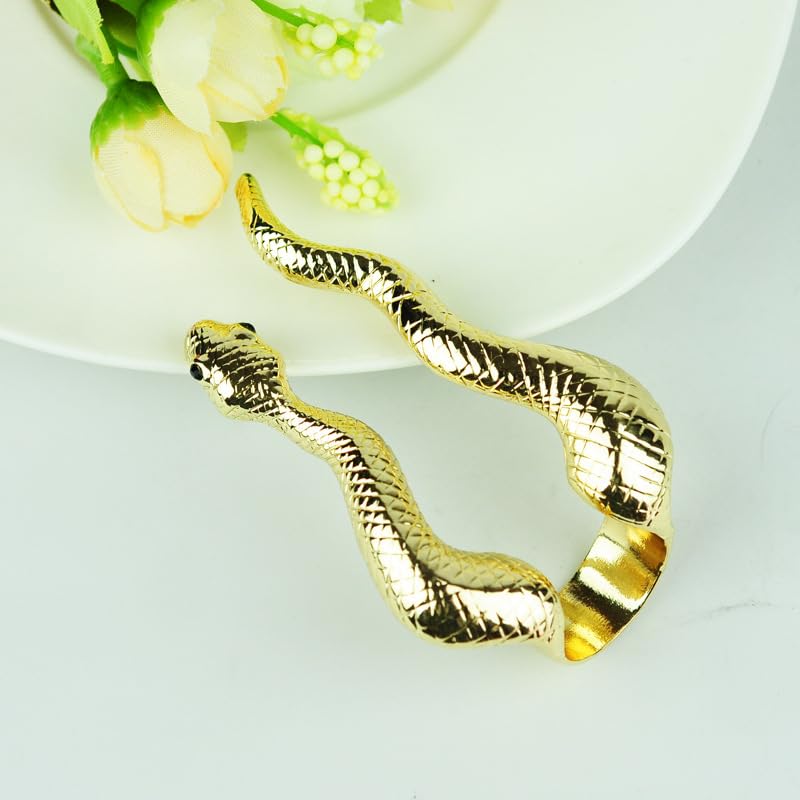 Tiberu Women's Statement Gold Snake Rings Cocktail Costume Club Hip Hop Personalized Snake Ring Jewelry (Gold)
