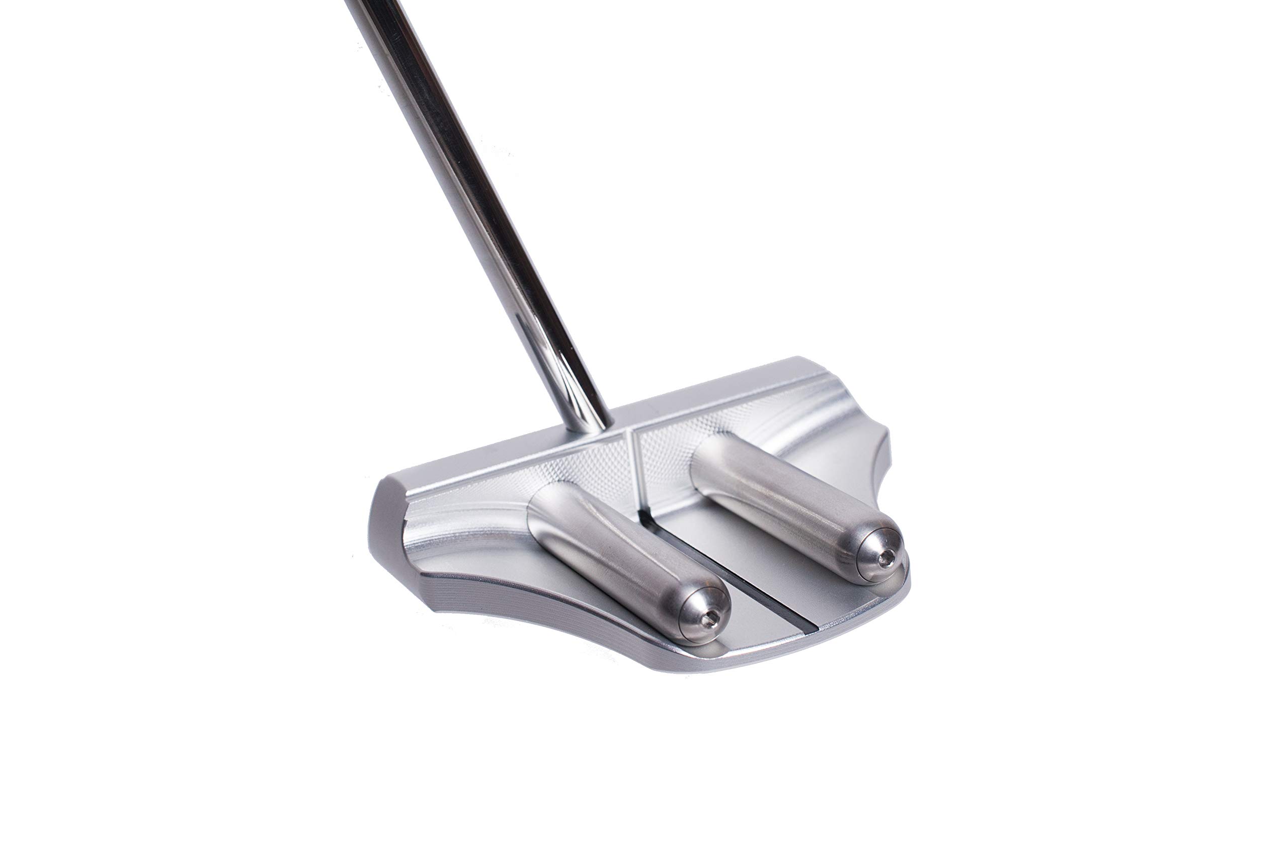 Rife Golf Right Handed Silver Two Bar Mallet Putter Patented Roll Groove Technology with Adjustable Weight System. Center Shaft Makes It Perfect for Lining up Your Putts (Right, 36)