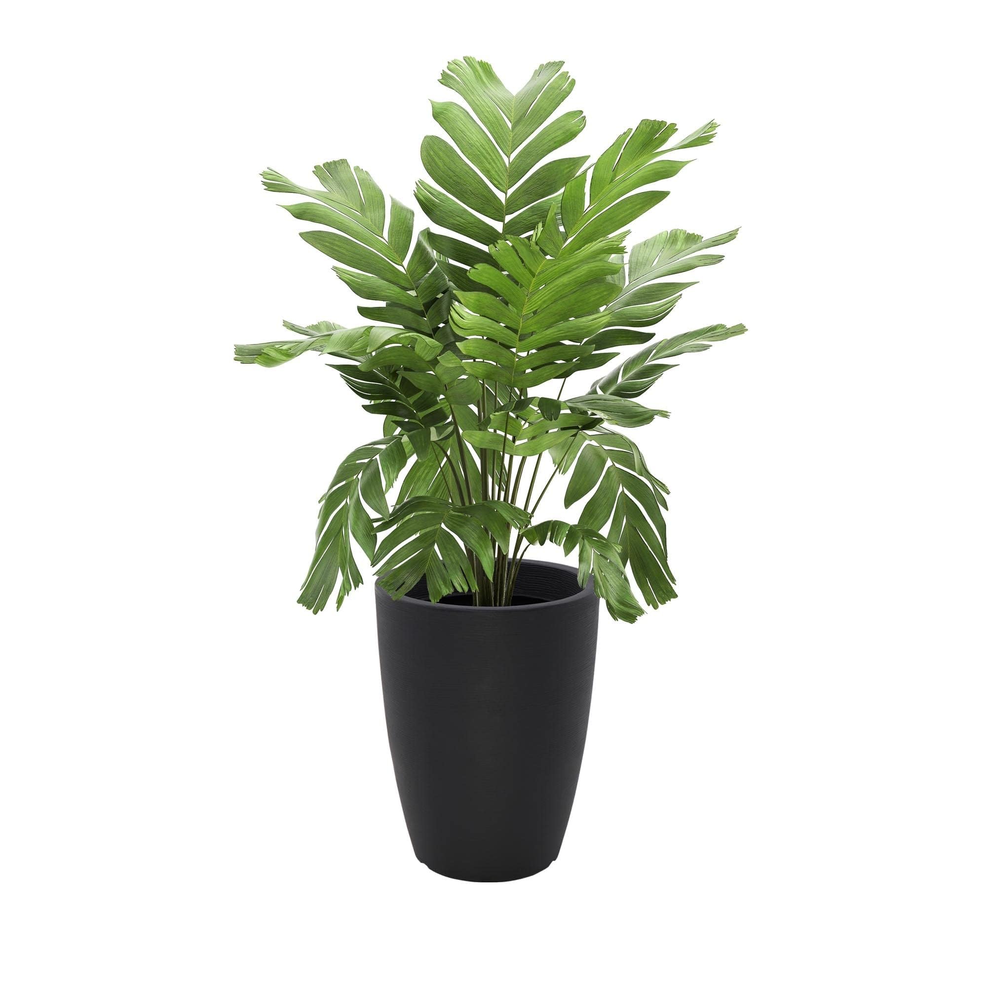 Tramontina Thai Planter, Plant Pot, Tall Planter, Modern Groove Structure, Weatherproof, Anthracite, Diameter 36 x Height 48 cm, Volume 30 litres