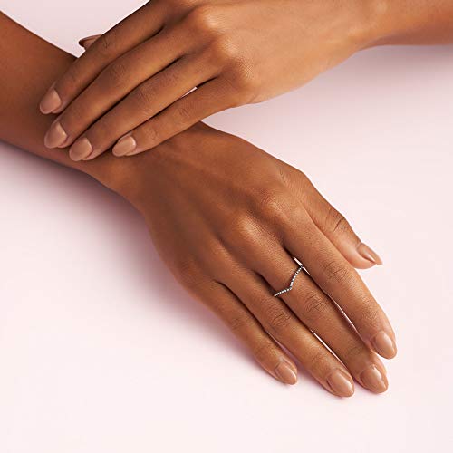 Pandora Beaded Wishbone Ring - Simple & Elegant Ring for Women - Layering or Stackable Ring - Gift for Her - Sterling Silver - Size 8.5