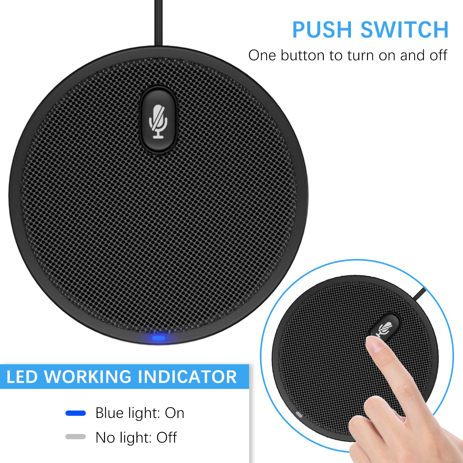 XIIVIO USB Conference Microphone, 360° Omnidirectional Condenser PC Microphones with Mute Plug & Play Compatible with Mac OS X Windows for Video Conference,Gaming,Chatting,Skype