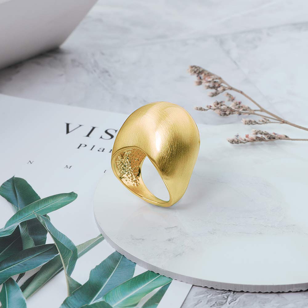 Mytys Fashion Gold & Silver Statement Rings for Women Matt Brush Metallic Design Cocktail Ring Style 49