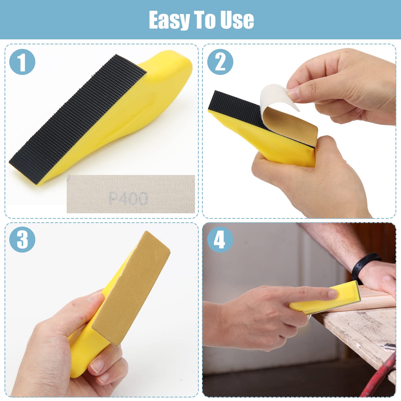 Windspeed 2+70 Pcs Mini Detail Sander, Finger Sanders for Wood Micro Sander for Detail Work Finger Sander for Crafts Small Projects, Include 40 60 80 120 150 220 400 Grit Sandpaper