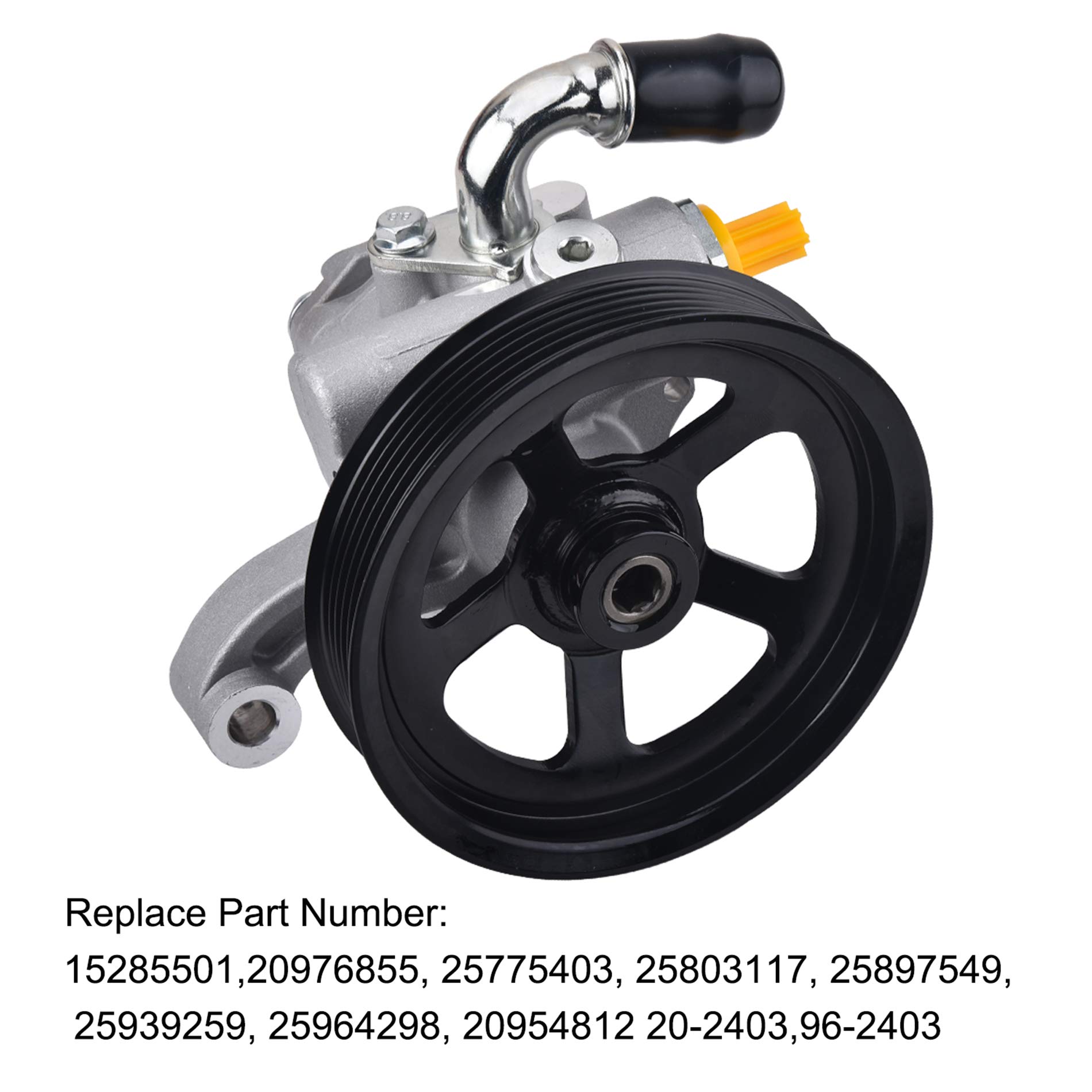Power Steering Pump Compatible with 09-17 Chevrolet Traverse 3.6L V6, 07-16 GMC Acadia 3.6L V6 Replace for 20976855, 25775403,15285501