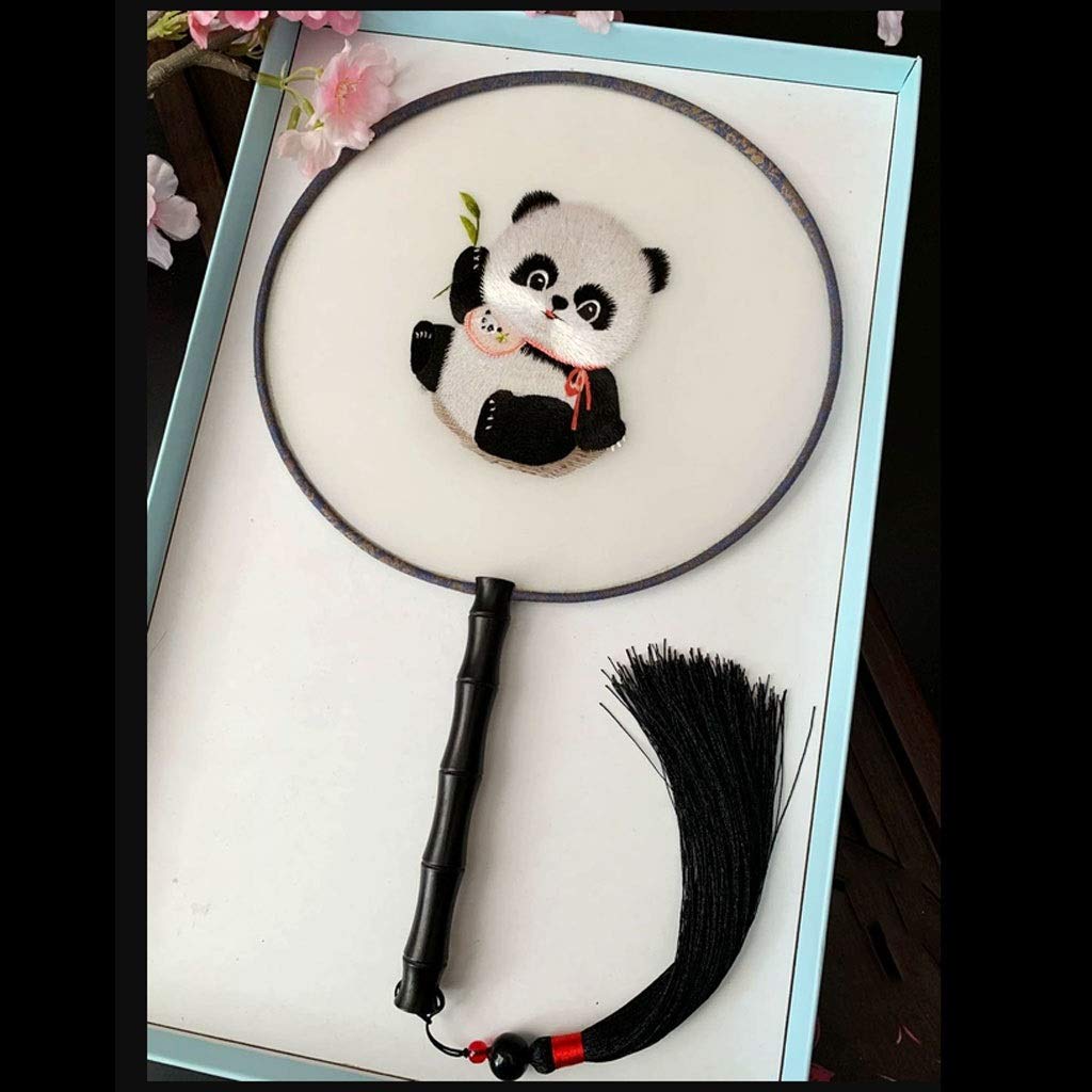 TOMYEUS Folding Hand Fan Chinese Style Hand Embroidery Double-Sided Hand Embroidery Su Embroidery Fan Group Fan Palace Female Ancient Style Shooting Props Decorative Folding Fans