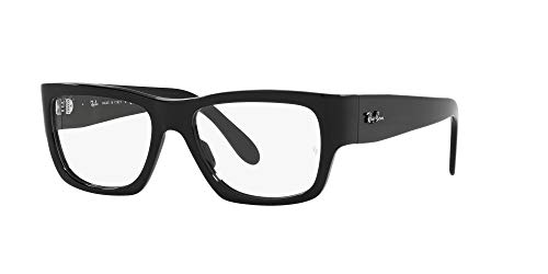 Ray-Ban RX5487 Nomad Wayfarer Square Prescription Eyeglass Frames, Black/Demo Lens, 54 mm