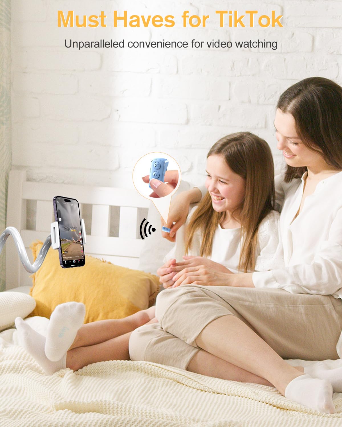Remote Control for TikTok, Page Turner for Kindle App, Bluetooth Camera Video Recording Remote, Scrolling Ring for TIK Tok, iPhone, iPad, iOS, Android - Blue