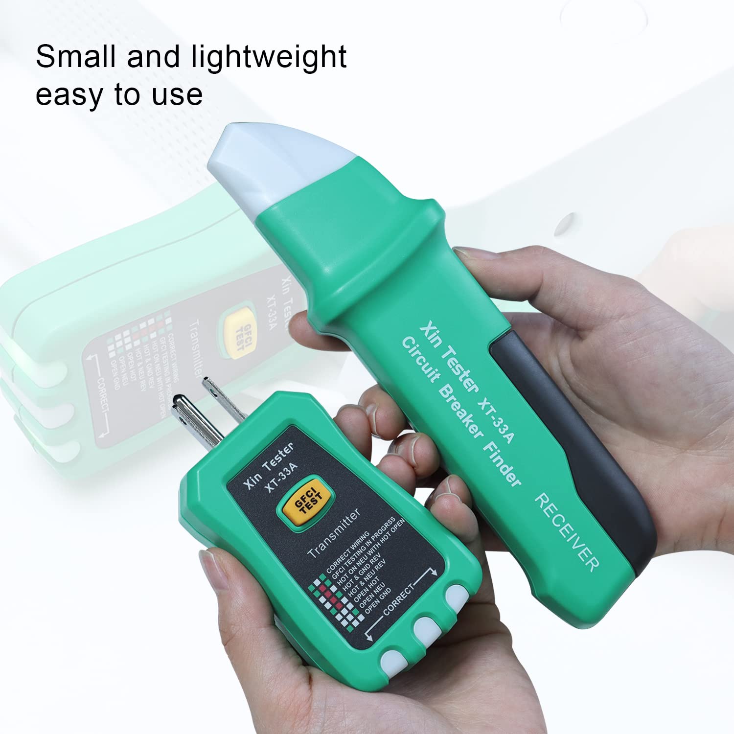 Xin Tester Digital Circuit Breaker Finder + GFCI Outlet Receptacle Tester Detector North American AC Electrical Socket Tester with mesh Tool case(XT-33A)