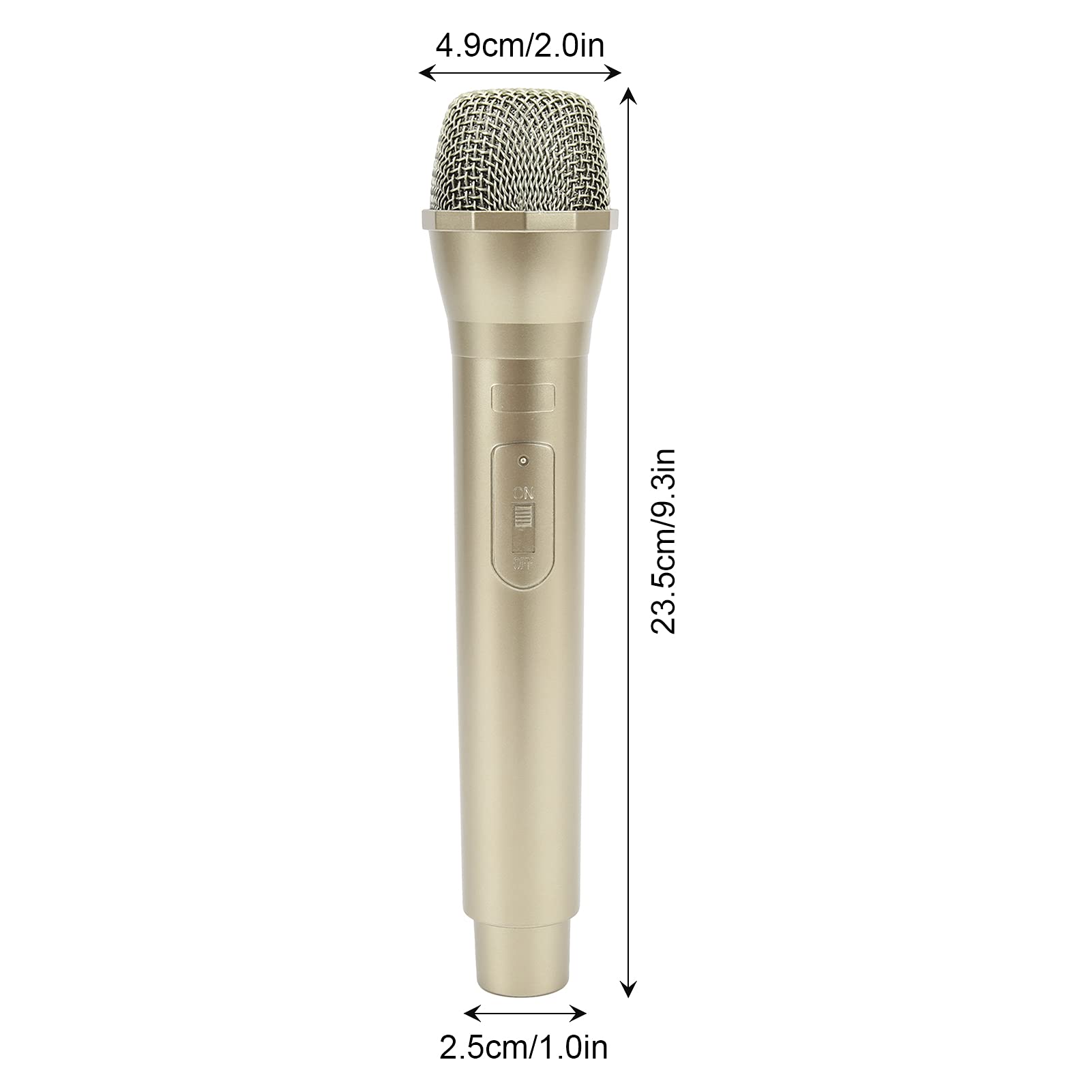 Shanrya Fake Microphone for Singing, Plastic Prop Mic Prop Microphone with 1 X Prop Microphone for Parties(Gold)