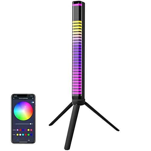 PIFLER 32 Bit RGB Colorful Sound Control Music Rhythm Light,3D Smart Voice Activated led Light,Voice Controlled Music Level lamp for car Decoration, DJ Studio and Game Room Decoration