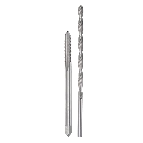 uxcell Tap & Bit Sets, 1/4-20 UNC H2 Straight Flute Machine Thread Milling Tap Extra Long, 5mm High Speed Steel (HSS) Twist Drill Bit