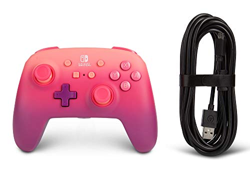 PowerA Enhanced Wired Controller for Nintendo Switch - Fuchsia Fantasy, pink, red, purple, gamepad, wired video game controller, gaming controller