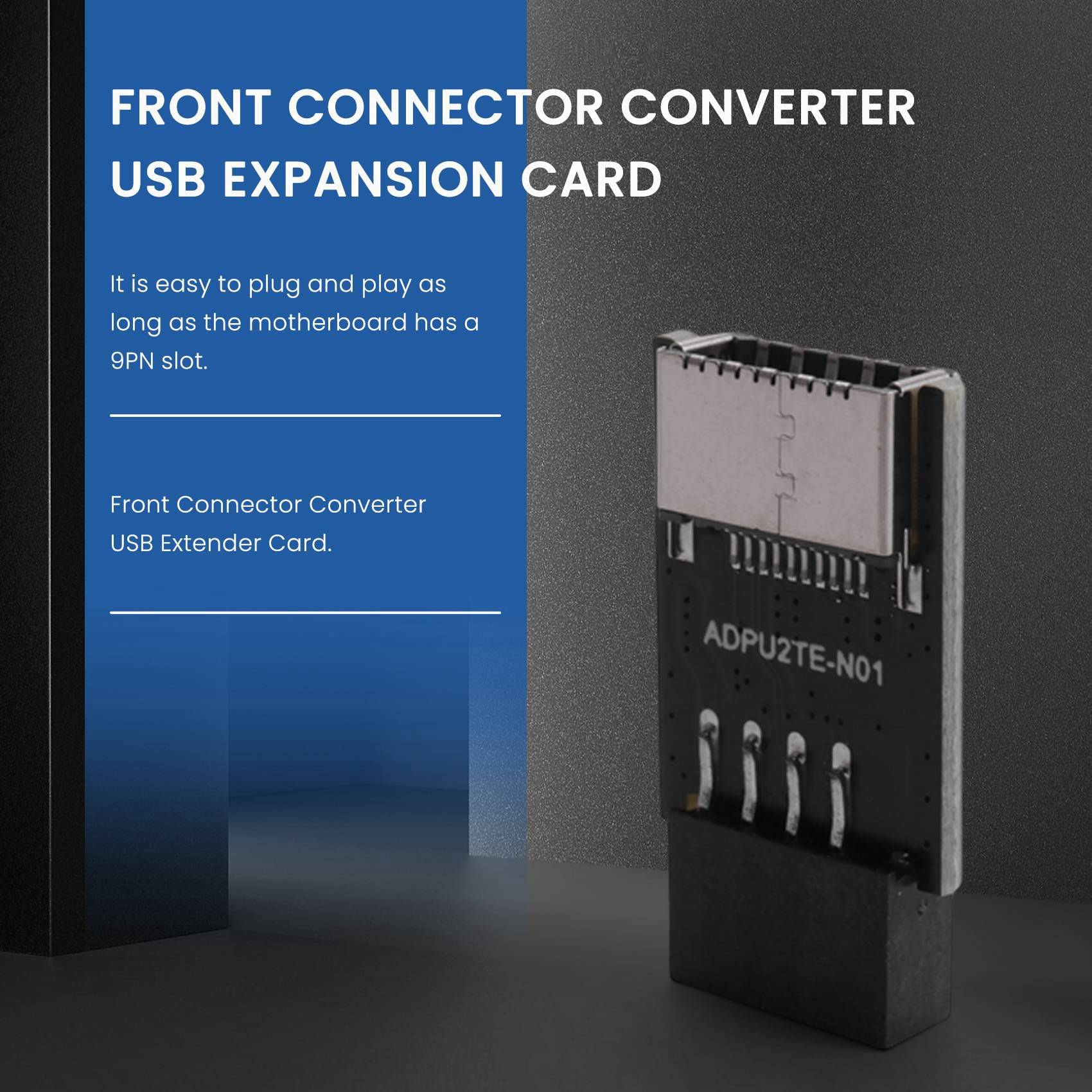 Yothfly Motherboard USB2.0 9Pin to Type-C A-Key Front Connector Converter USB3.2 Type-E Interface Header Adapter Extender Card