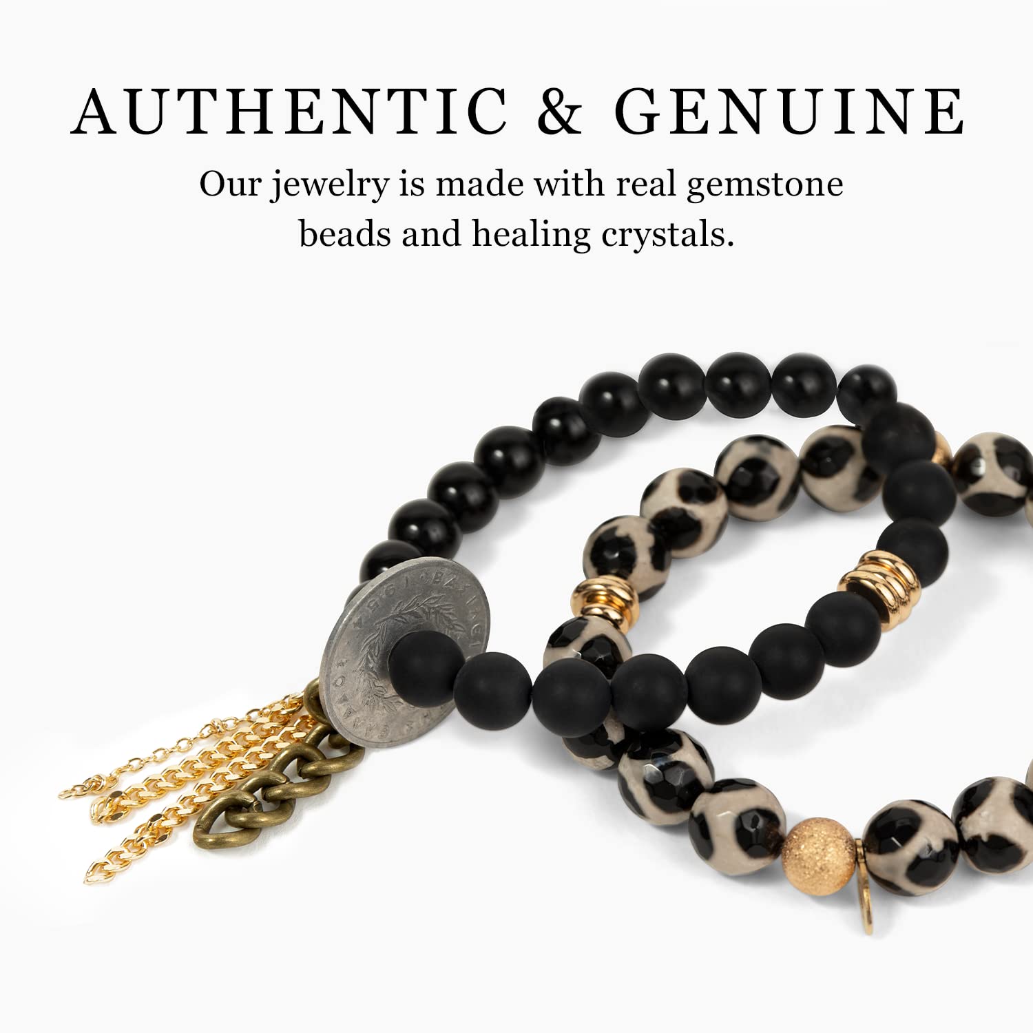 THE LACE PROJECT β Handmade Beaded Bracelets | Authentic Gemstones and Crystals With Healing Properties | Gold Filled Hardware | Gold Chain | Mix and Match Stack Bracelets | Wonderland