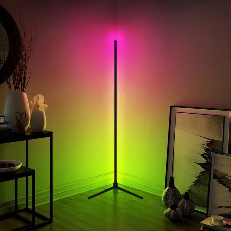 Nordic Decorative Remote Controlled LED Light RGB Tripod Corner Floor Lamp for Living Room