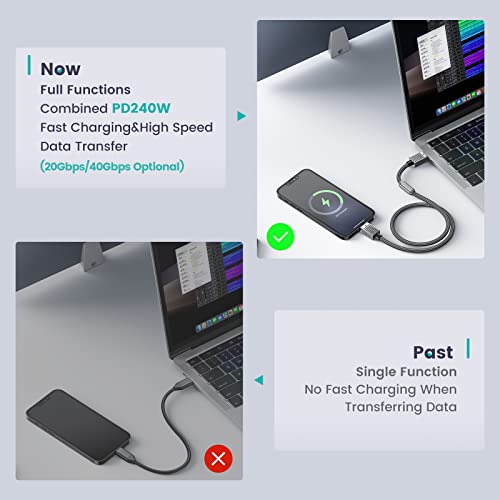 Yottamaster USB C to USB C Cable 240W, USB 4 Cable 1.64ft for Thunderbolt 3/4 Supports 40Gbps Data Transfer, Single 8K/Dual 4K Displays (1.64ft/0.5m)