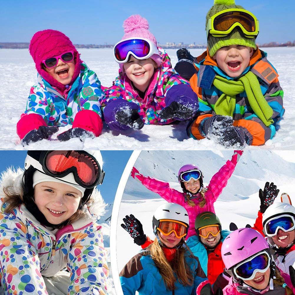 Peicees Pack of 2 Ski Goggles for Women Men Kids Snow Sports Motorcycle Snowboard Goggles