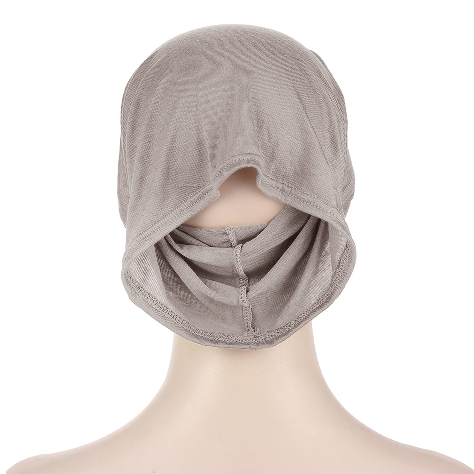 NICEYST 3pcs Women Under Scarf Hijab Cap Islam Muslim Solid Color Cross Turban Inner Hat Soft Stretch Jersey Bonnet Tube Cap (Black+White+Khaki)