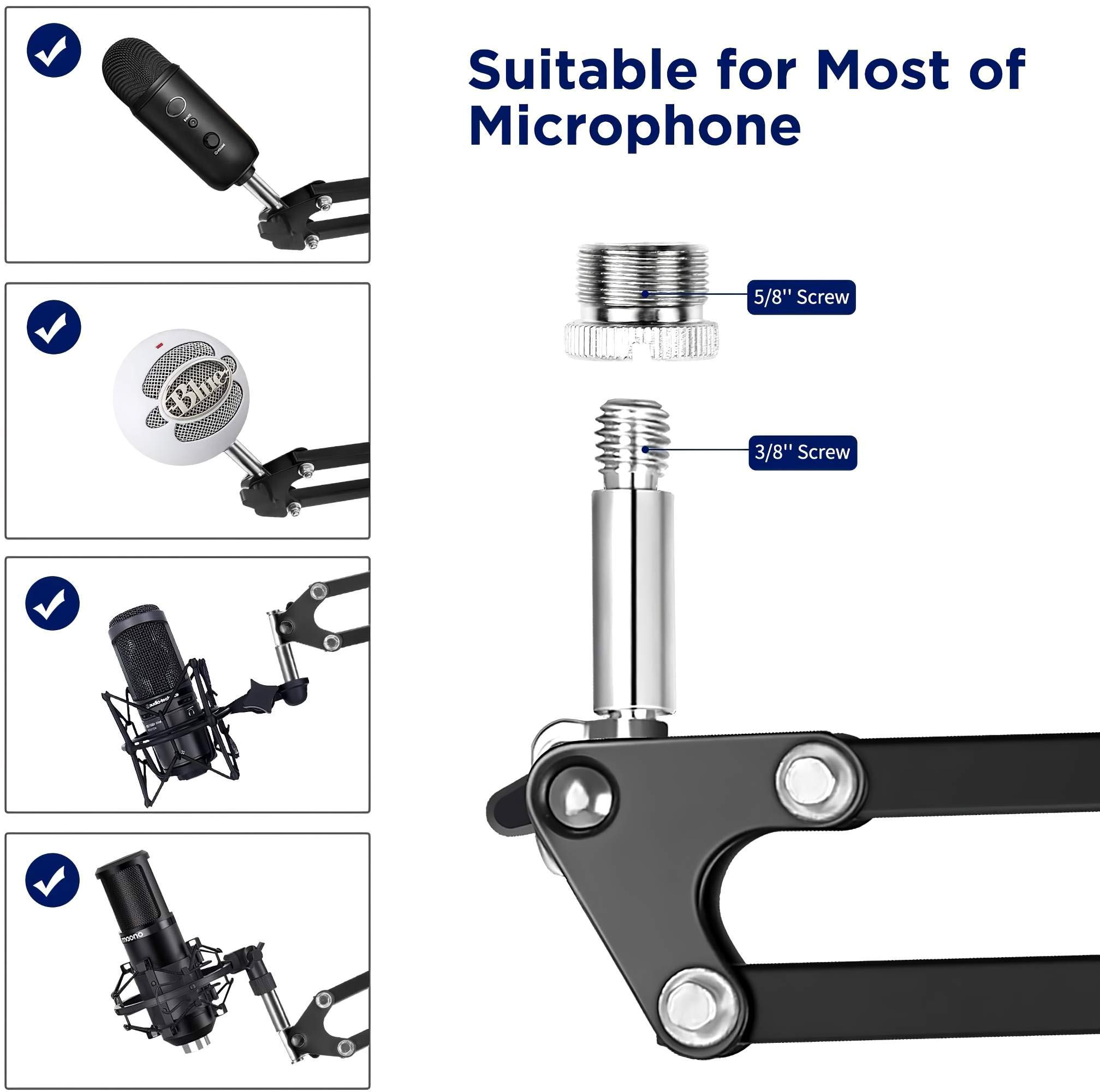 MU066 Heavy-Duty Microphone Arm Stand Set
