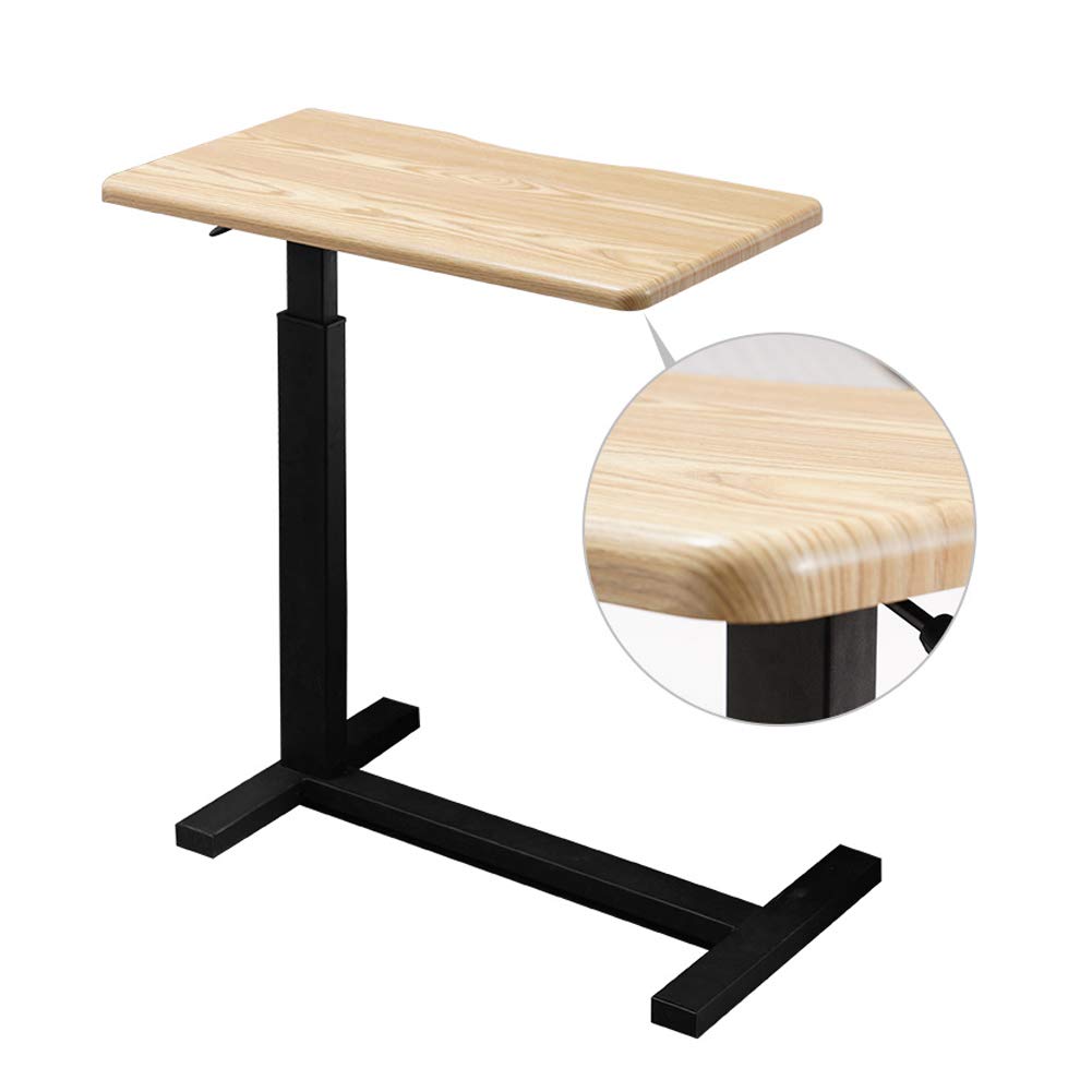 Olpchee Wooden Sofa Bed Side Table Height Adjustable Laptop Desk Movable Console TV Tray Table for Home Office (Walnut)