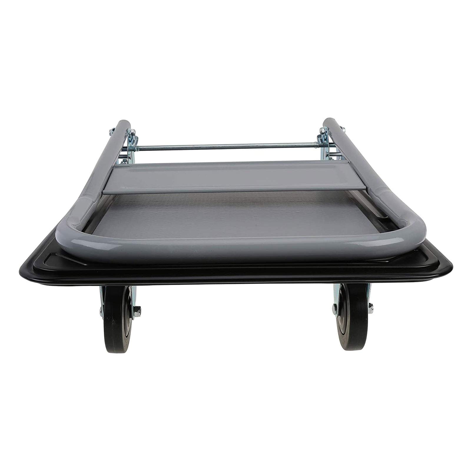 Olympia Tools Foldable Push Cart Dolly - 330 Lb. Capacity Heavy Duty Platform Truck with 360° Swivel Wheels (Gray/Black)