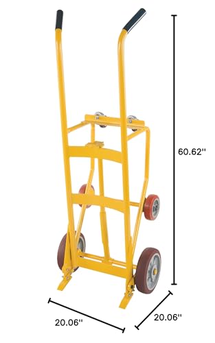 Vestil RDBT-PO Drum Truck with Dual Handle, Polyolefin Wheels, 1000 lbs Load Capacity, Overall L x H (in.) 20-1/16 x 60-5/8"