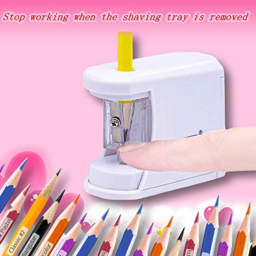 Pencil Sharpener Pink for Classroom Electric Pencil Sharpener to Prevent Accidental Opening,Battery Powered Electric Pencil Sharpener for Kids,Suitable Students,Artists,Classrooms,Offices