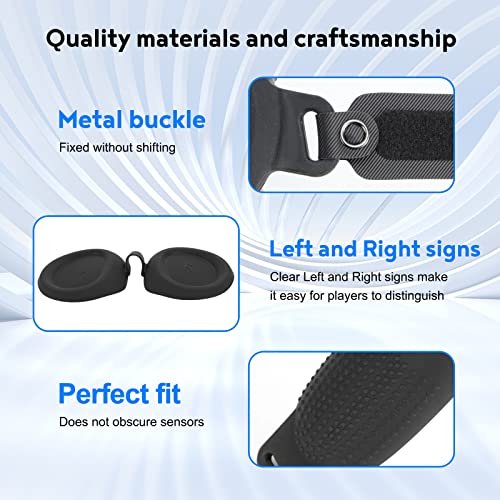 XIAOGE Controller Grips for Meta Quest Pro Accessories with Charging-without-Removing Design and Adjustable Anti-Throw Wrist Knuckle Strap, Silicone Anti-Slip Case Shell Protector for Quest Pro