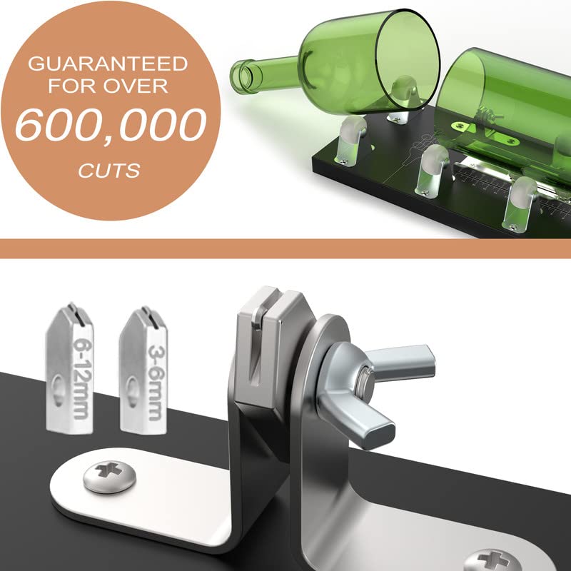 Premium Glass Cutter for Bottles & Glass Cutter Bundle - DIY Glass Bottle for Cutting Beer, Wine or Soda Round Bottles & Mason Jars, Perfect Bottle Cutter