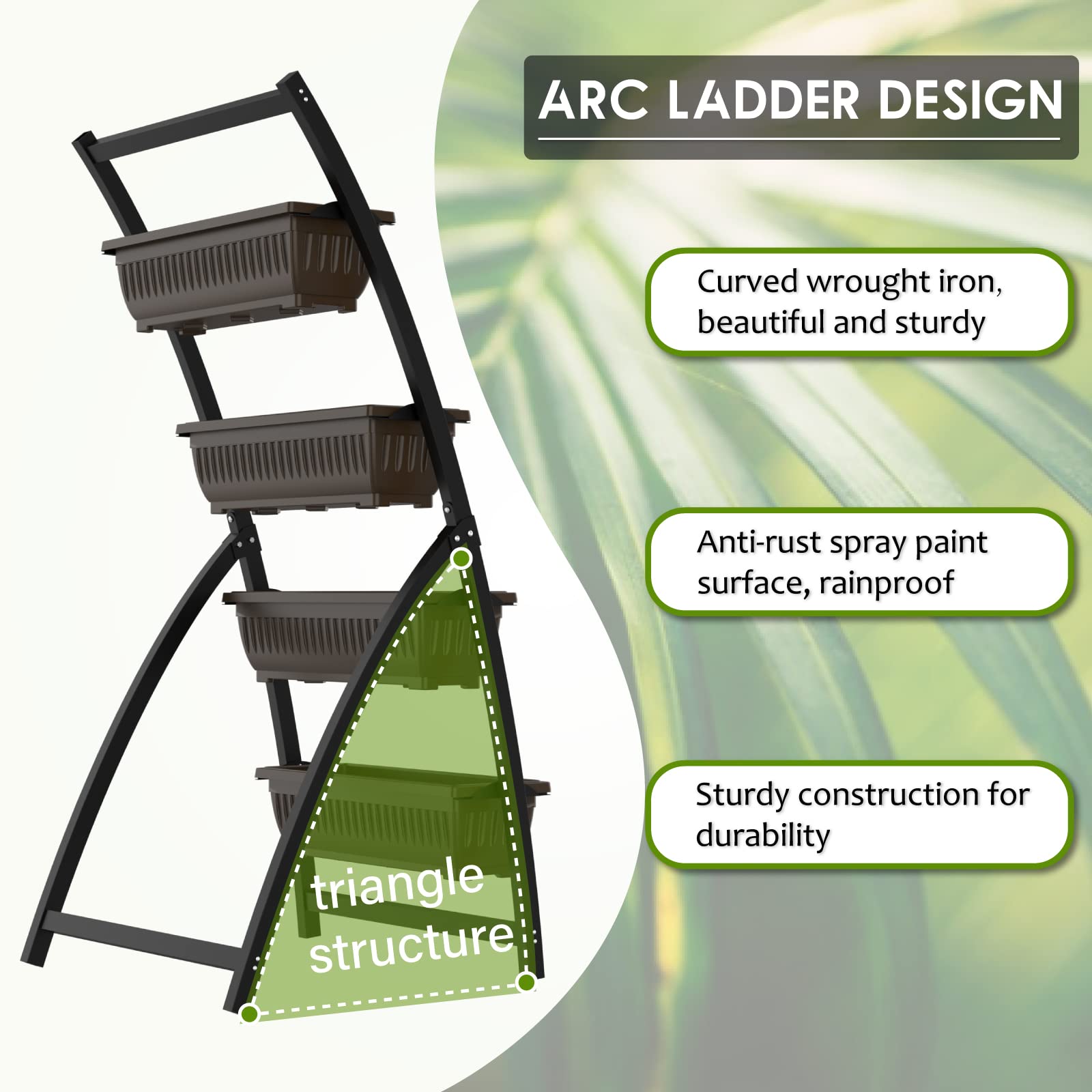 TOREVSIOR 6Ft Vertical Garden Planter, Vertical Elevated Planter for Plants, Patio Balcony Indoor and Outdoor (Metal)