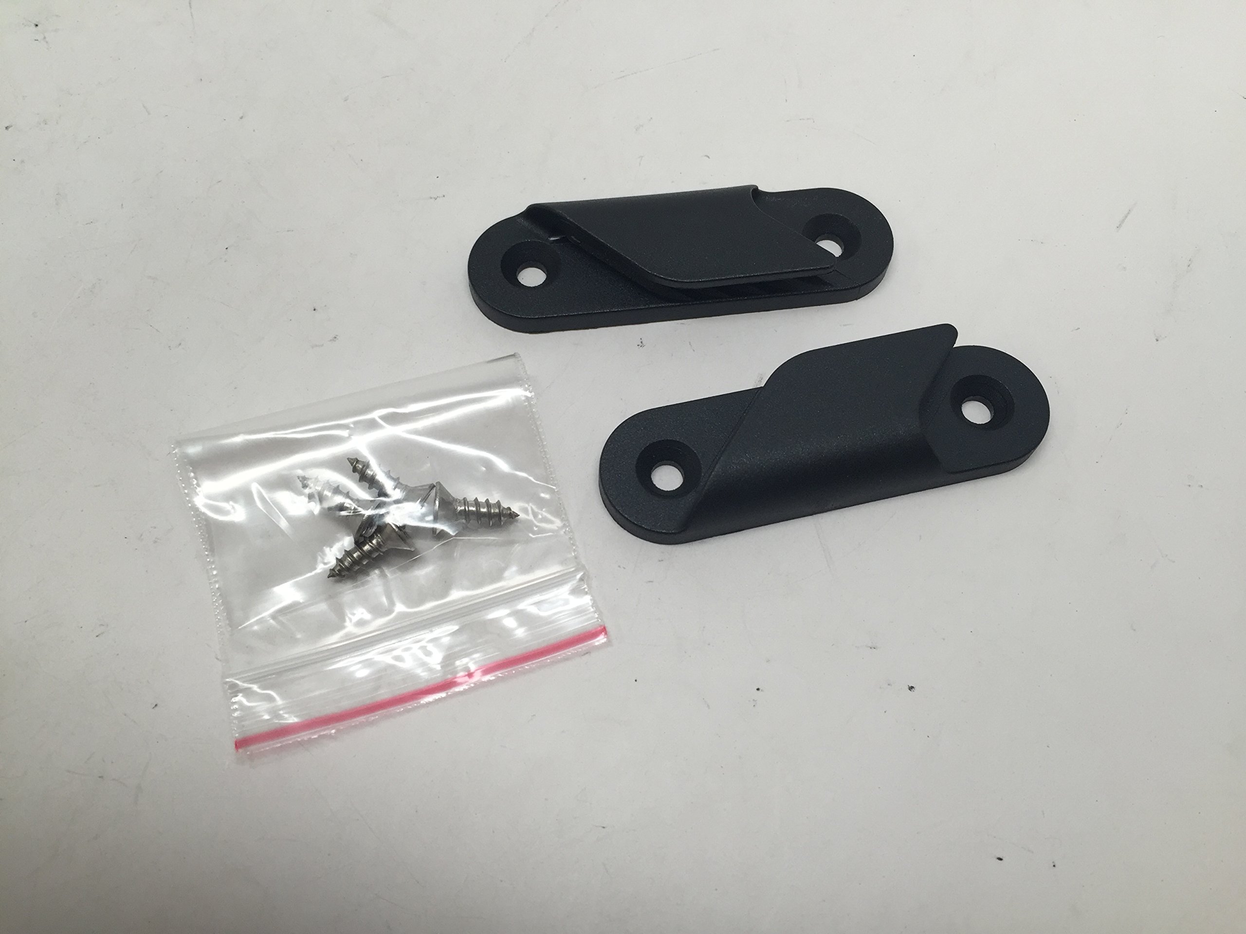 MARINE BOAT CANOE KAYAK PAIR of BLACK CLAM FINE LINE CLEATS LEFT RIGHT SIDE